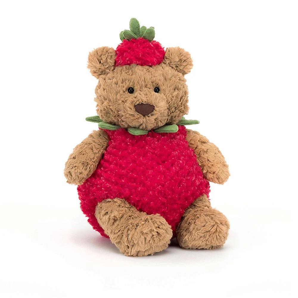 JellyCat Bartholomew Bear Strawberry Plush Toy — Pearl Grant Richmans